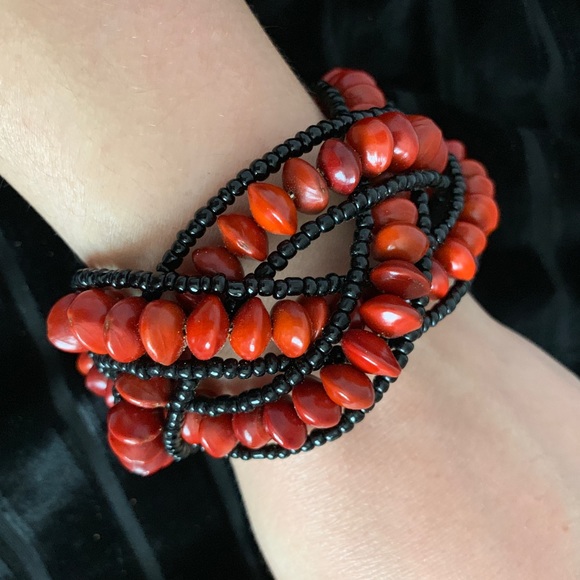 Jewelry | Braided Black And Red Bracelet | Poshmark